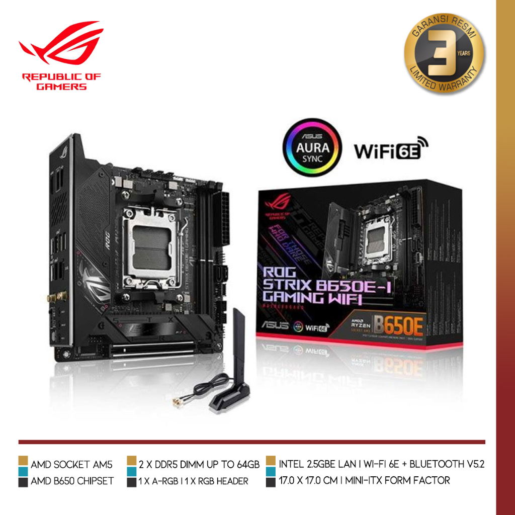 Jual ASUS ROG STRIX B650E-I GAMING WIFI | Motherboard AMD B650 Ryzen AM5 | Shopee Indonesia