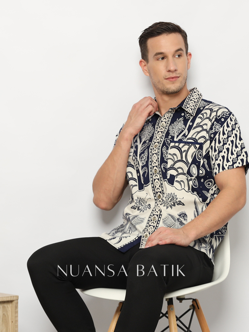 Jual Nuansa Batik Hem Batik Pria Lengan Pendek Bahan Katun Stretch | Shopee Indonesia