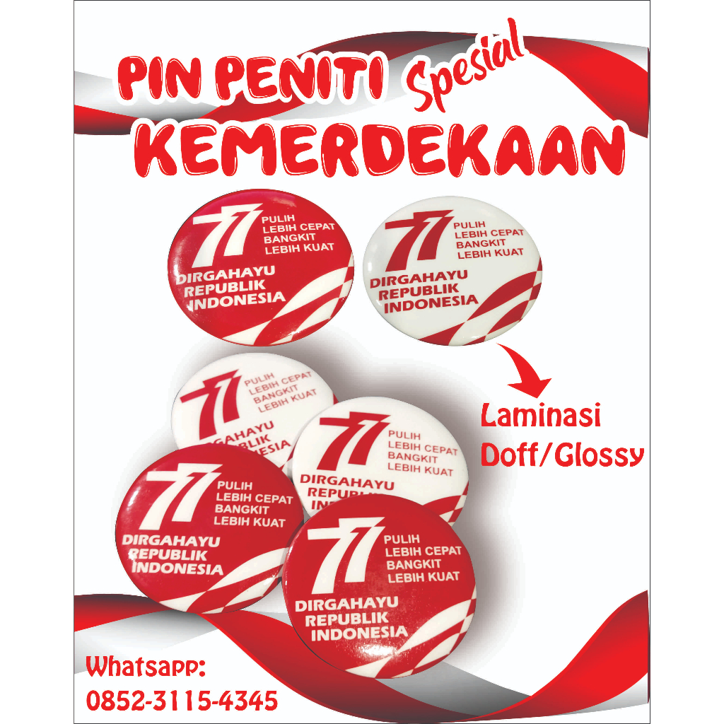 Jual Pin kemerdekaan ukuran 4,4cm | Shopee Indonesia
