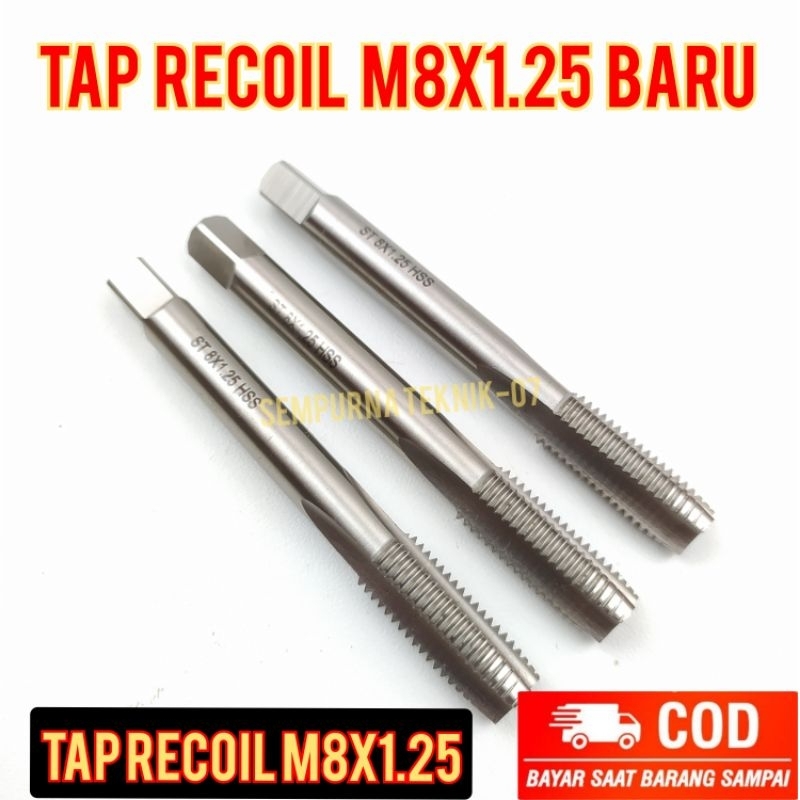 Jual Hand Tap Recoil Helicoil Untuk Baut 12 M8 x 1.25 HSS Bukan Yamawa OSG | Shopee Indonesia