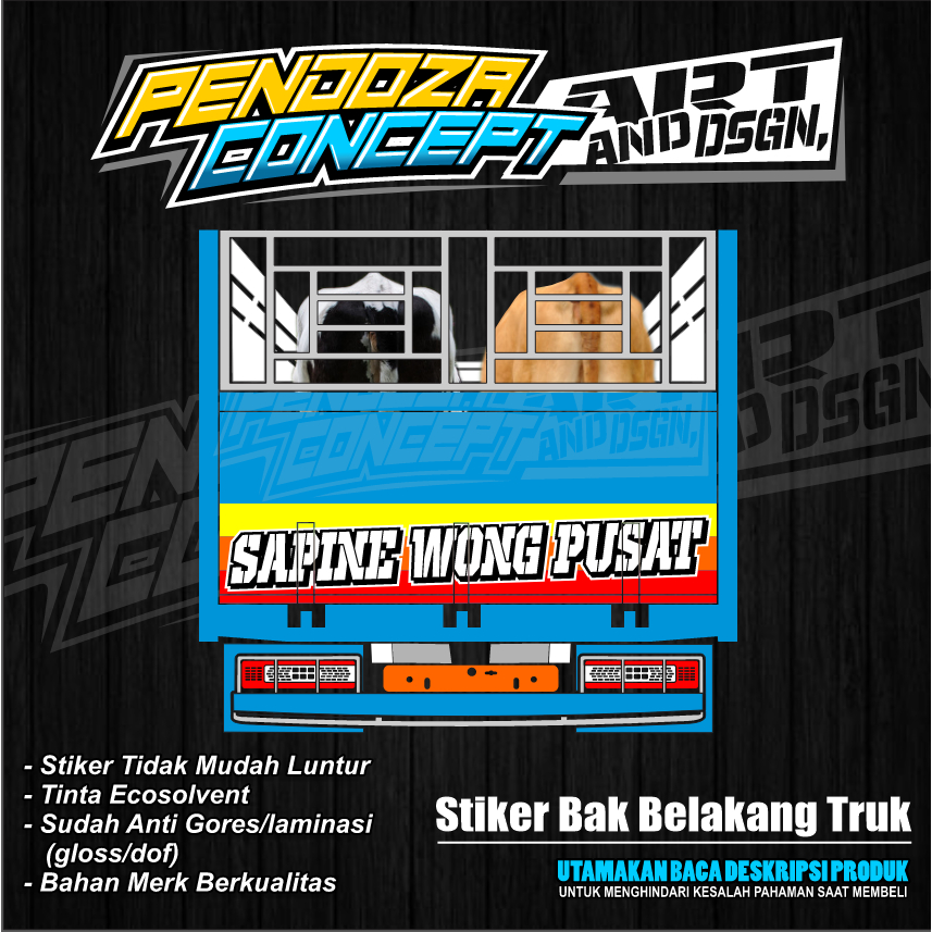 Jual stiker bak belakang truk sapine wong pusat stiker bak canter ...