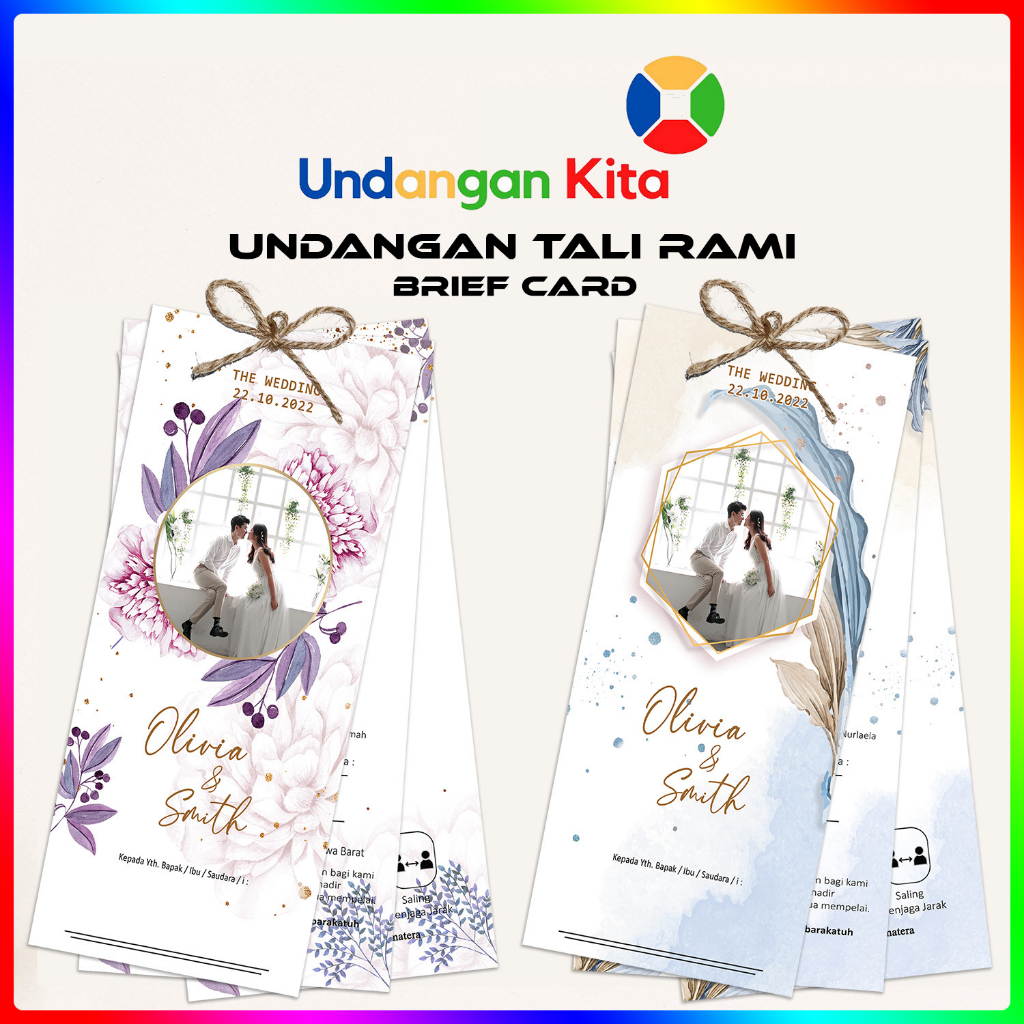 Jual Undangan Pernikahan Brief Card Tali Rami 3 Lembar Undangan Kita ...