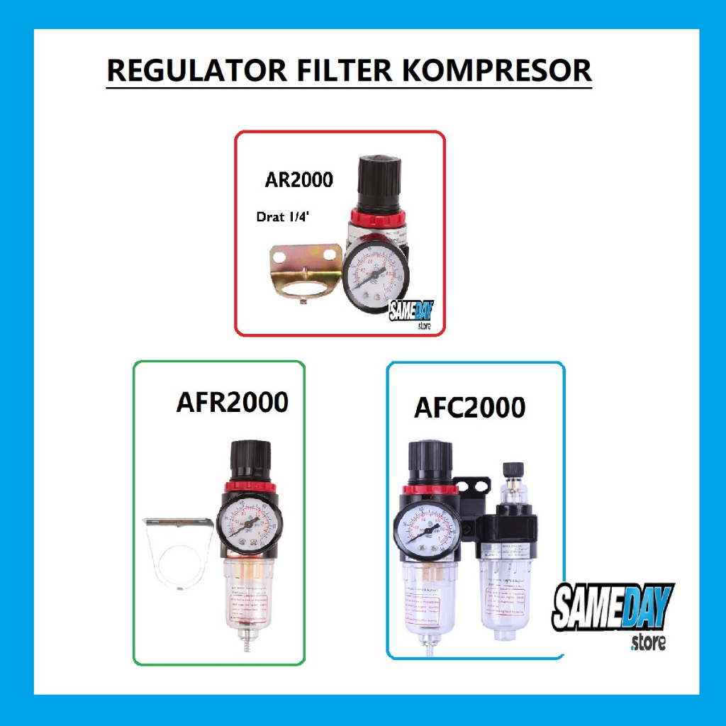 Jual Kompresor Regulator Filter AFC2000 AFR2000 AR2000 Air Pressure Regulator Water Oil ...