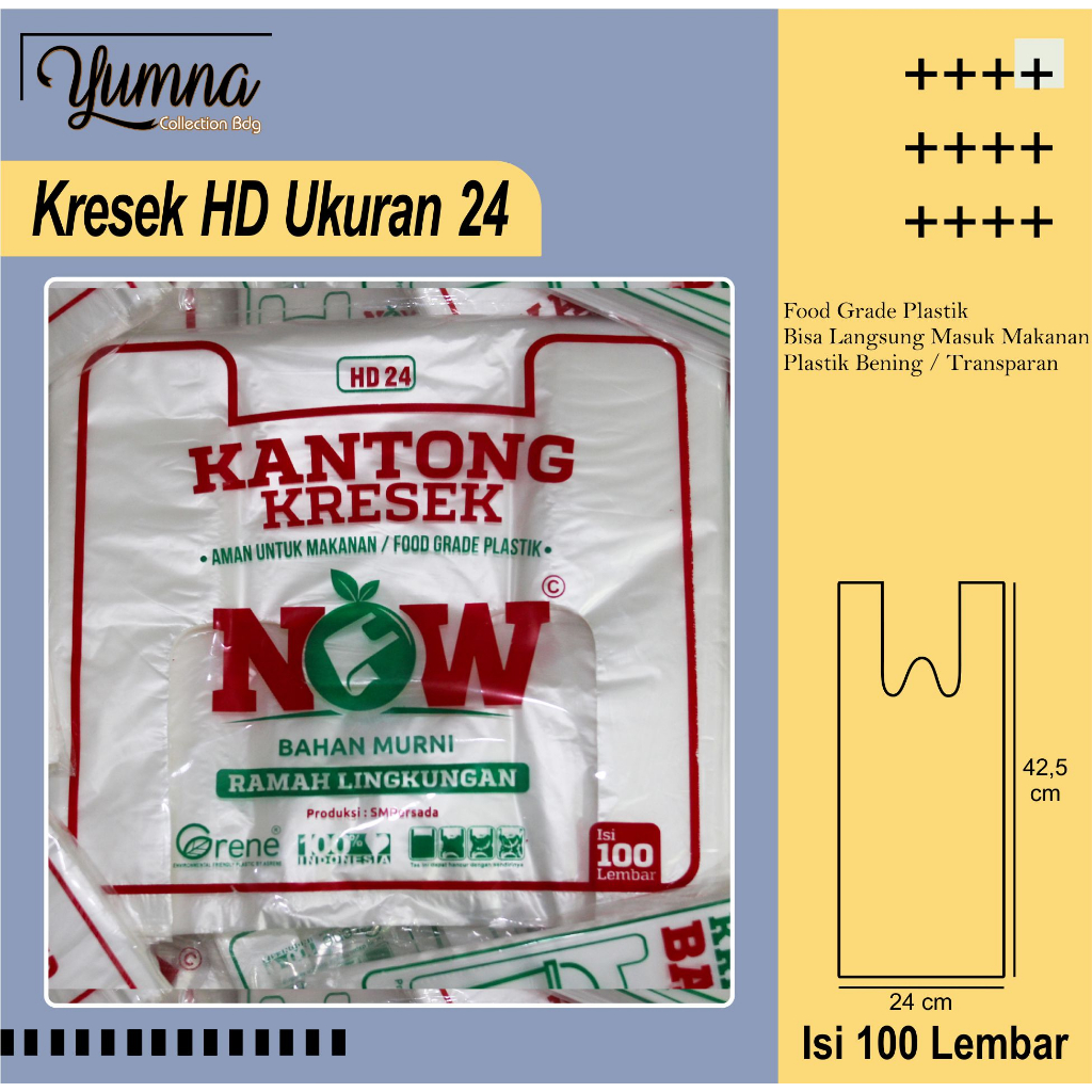 Jual Kantong Kresek HD 24 Now / Tulip Isi 100 Lembar Warna Bening ...