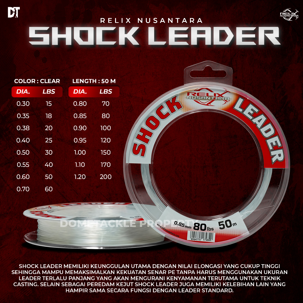 Jual Leader Relix Nusantara Shock Leader 50 Meter Senar Pancing Size 15 18 20 25 30 40 50 60 70 ...