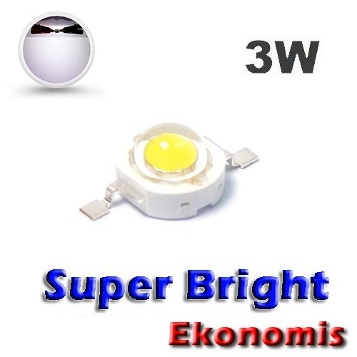 Jual High Power LED 3W White Emitter Bead - Biji LED Super Bright Biji ...