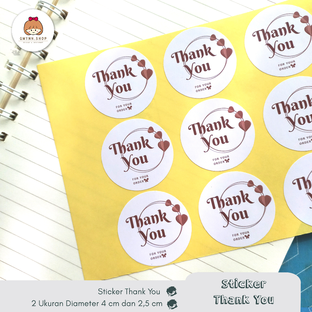 Jual Stiker Thank You | 2 Ukuran 4 dan 2,5 cm | ready stock | Series 10 ...