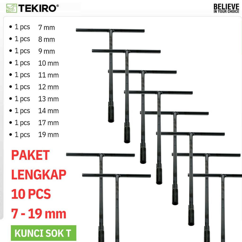 Jual Kunci T Set 8 Tekiro Paket Bengkel 1 10 12 14 Lengkap 17 19 Ori Konci Original Shock 8Mm ...