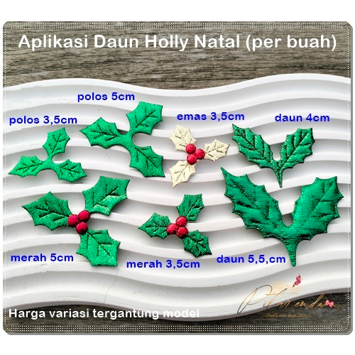 Jual DAUN-390 : Aplikasi Daun Beludru / Hiasan Natal Aplikasi Daun ...