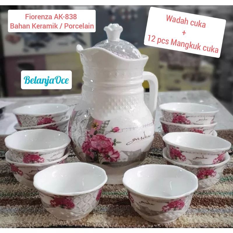 Jual Eskan Cuka Keramik Fiorenza Set Mangkuk / Teko Wadah Cuka | Shopee ...