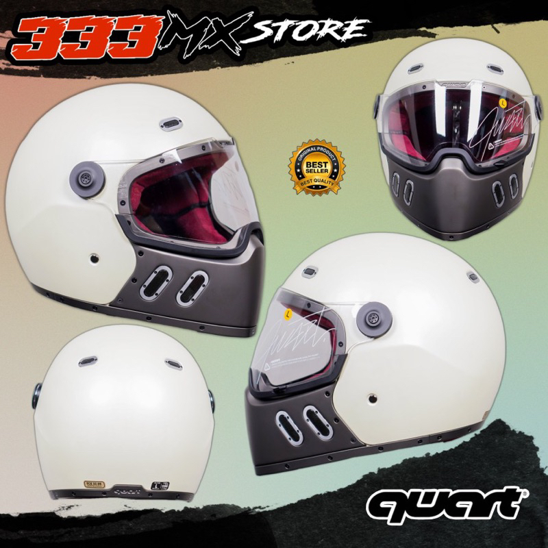 Jual HELM QWART PHOENIX 2TONE PEARL / MATTE TITANIUM FULL HALF FACE ...