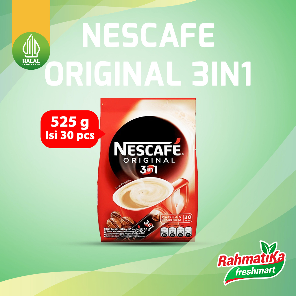 Jual Nescafe Original 3 in 1 Bag 525g (30 Sachet) | Shopee Indonesia