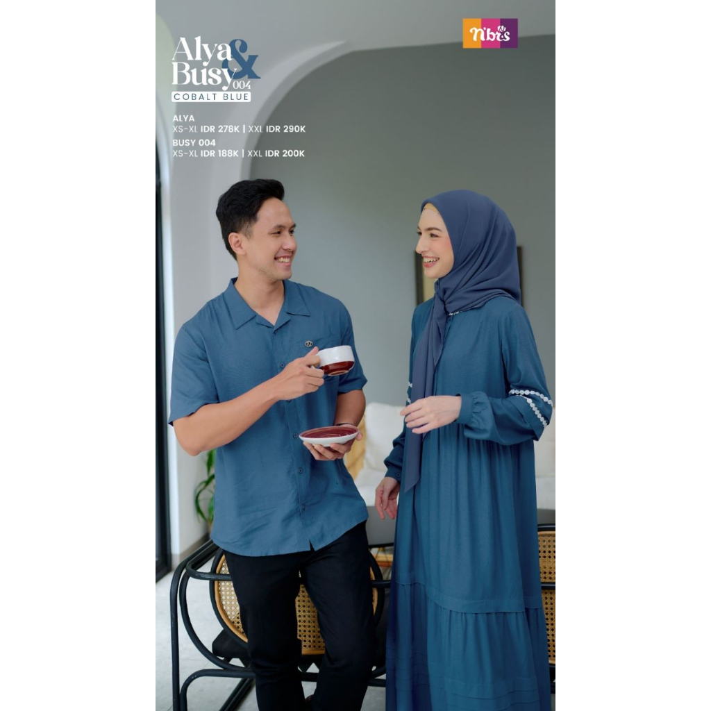 Jual Nibras Couple Alya & Busy 004 Bahan Rayon Lux Terbaru 2023 By ...