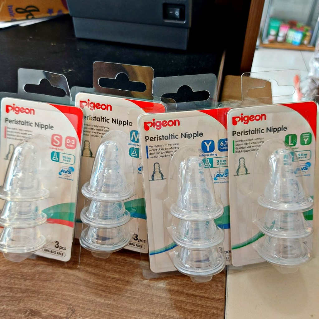 Jual PIGEON Dot Slim Neck Size Y Isi 3 Pcs | Dot Bayi | Shopee Indonesia