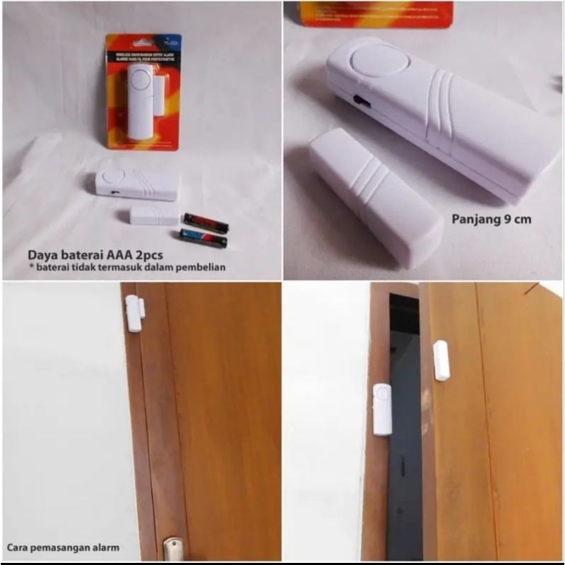 Jual Alarm Sensor Wireless Magnet Pintu Rumah & Jendela ( Free Baterai ...