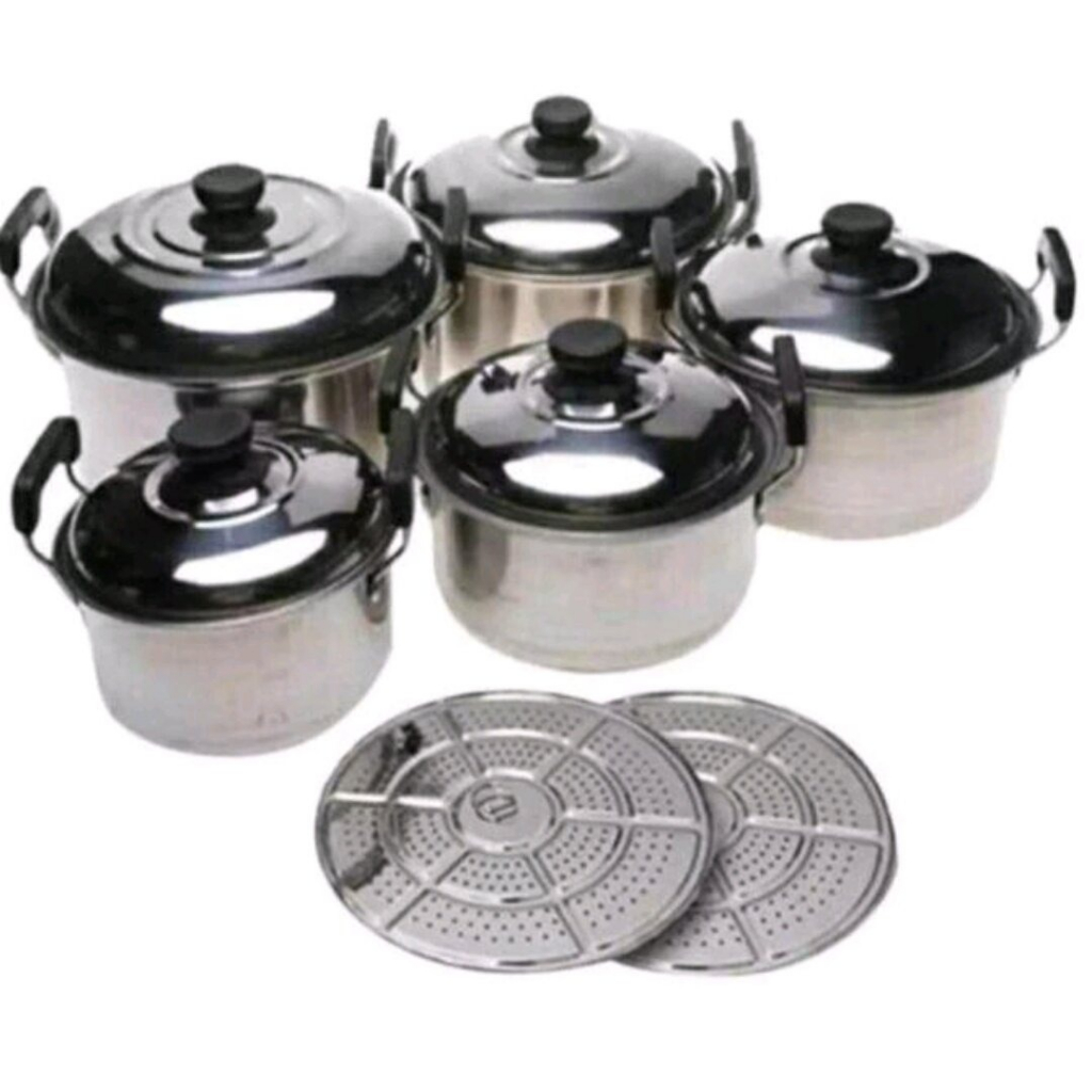 Jual PANCI SET 5 PCS + STEAMER Panci America High Pot 5 in 1 - Panci ...