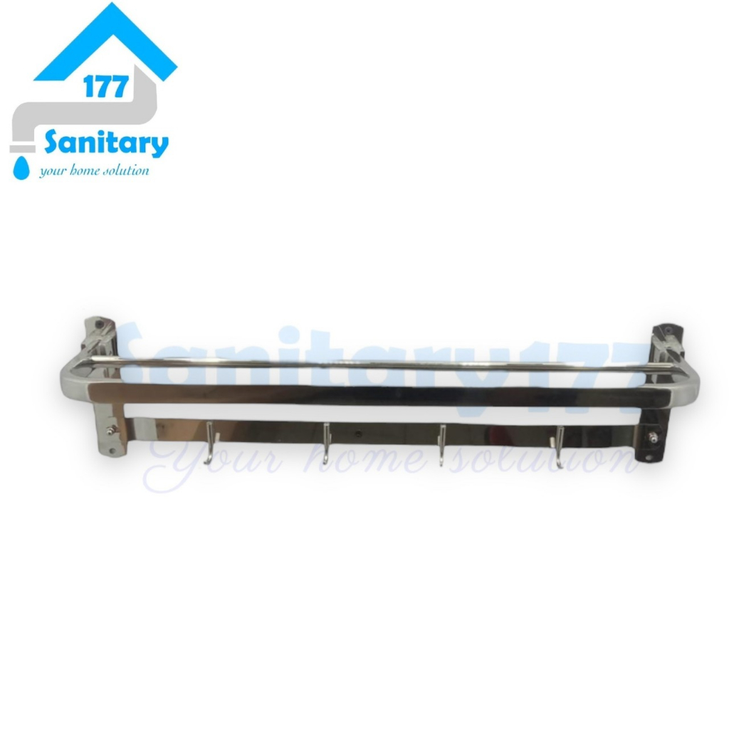 Jual Gantungan Handuk 2 Susun Stainless Hitam 215- Rak Handuk 2 Baris ...