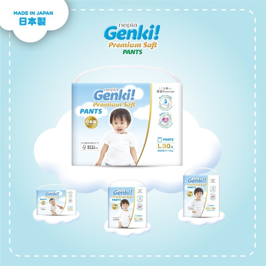 Jual NEPIA GENKI Premium Baby Diapers Pants Soft | Popok Bayi (Tersedia ...