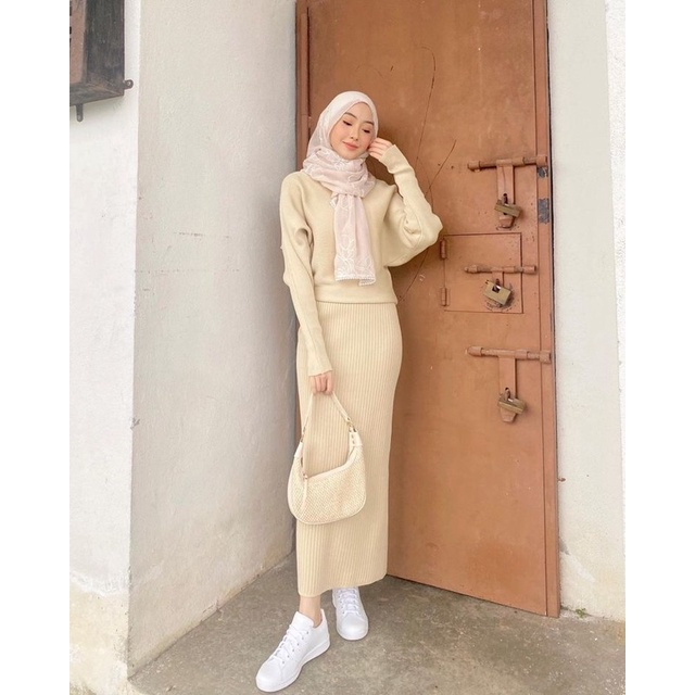 Jual Rok Span Rajut Premium Rok Knit Tebal knitskirt Rok Span Rajut ...