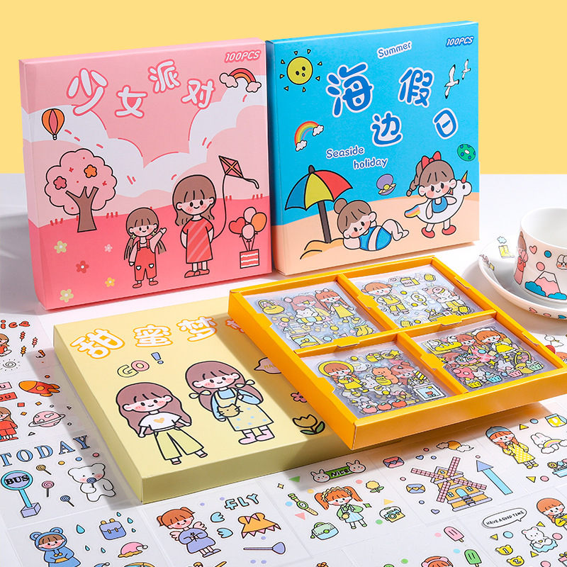 Jual 100 Lembar Sticker MOMO 100pcs Aesthetic Deco Jurnal Tumblr Botol ...