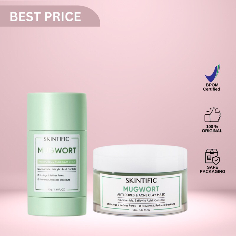 Jual Skintific Mugwort anti pores & Acne Clay Mask 55g / Skintific ...