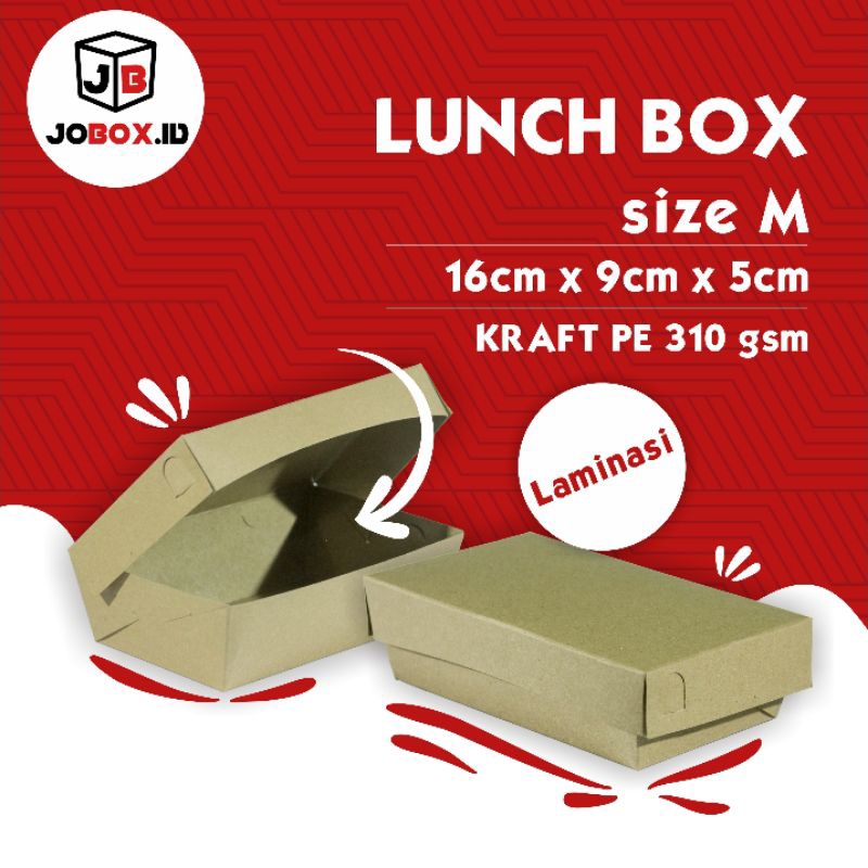 Jual Paper Lunch Box M Bahan Kraft 310 gsm FULL LAMINASI / Lunch Box ...