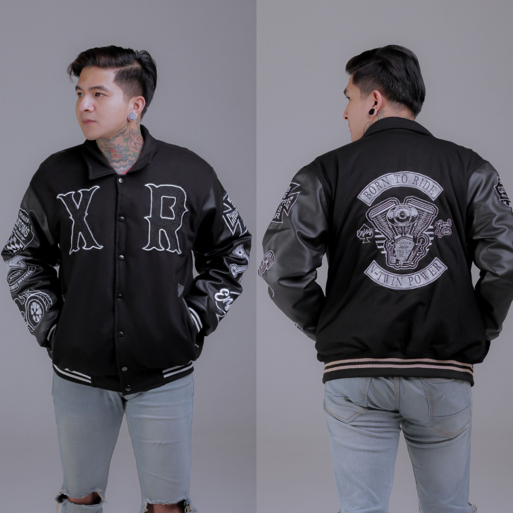 Jual Jaket Varsity Hitam Pria Touring Sunmori Motor Windbreaker Tebal ...