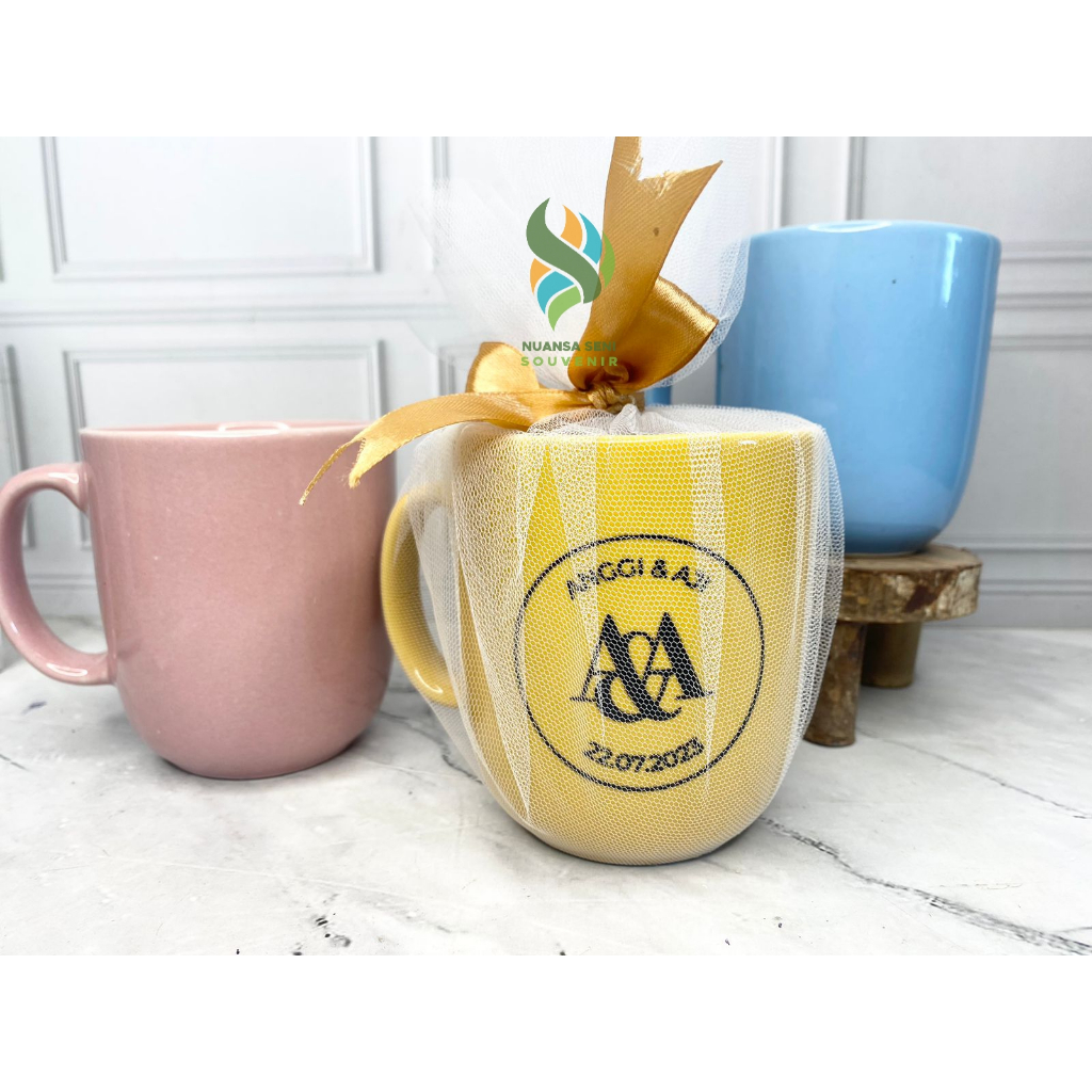 Jual Souvenir Mug Nono Cangkir Gagang Keramik Gelas Estetik Mug Oval ...
