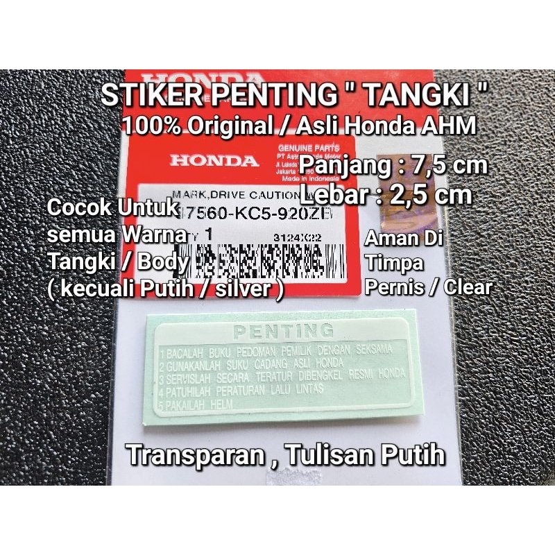 Jual Stiker Sticker PENTING honda C700 C800 Astrea Star Prima Grand Win ...