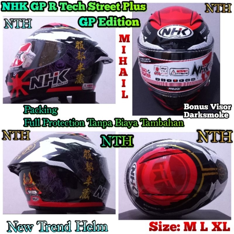 Jual Helm NHK GP R Tech Street Plus Mihail Florov Original | Shopee ...