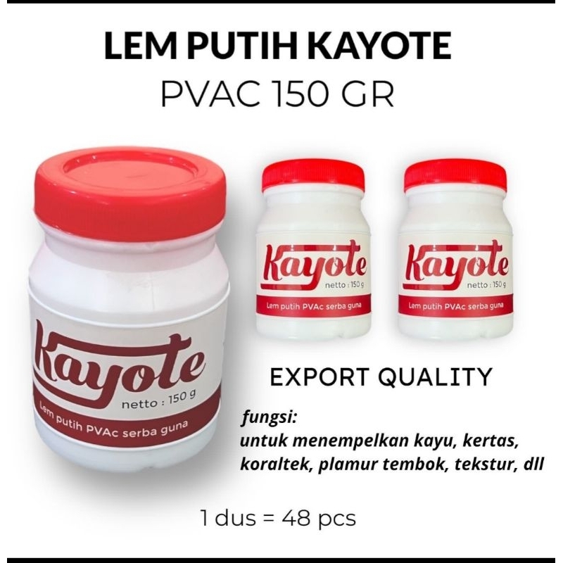 Jual lem putih KAYOTE PVac lem kertas serbaguna lem kayu,lem keramik ...