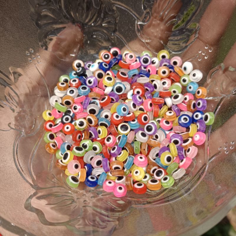 Jual 10pcs Manik mote Evil Eye | Mata iblis | Mata Setan 6mm | Shopee ...