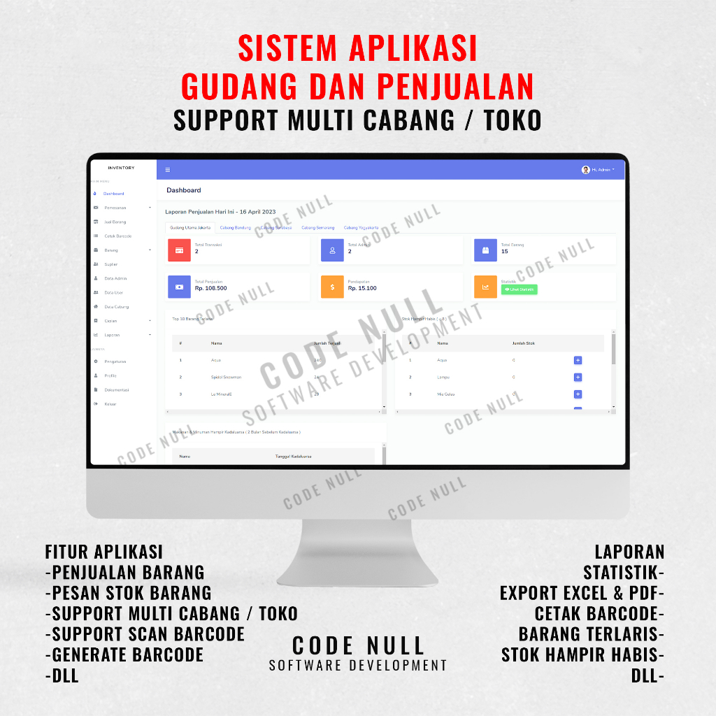 Jual Sistem Aplikasi Gudang dan Penjualan Multi Cabang / Toko | Shopee Indonesia