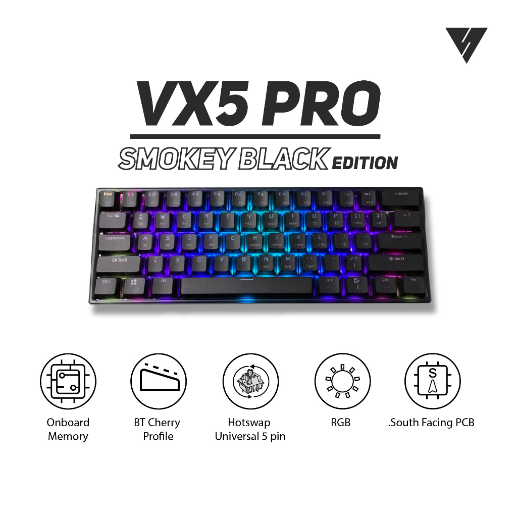 Jual VortexSeries VX5 PRO Smokey Black Edition Mechanical Keyboard ...