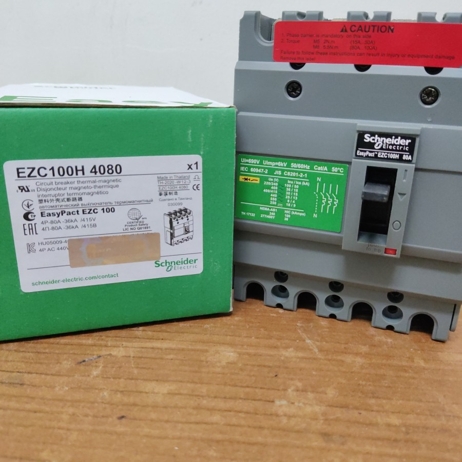 Jual MCCB / BREAKER SCHNEIDER EZC100H 4P 80A 25ka 4Pole EZC100H4080 | Shopee Indonesia