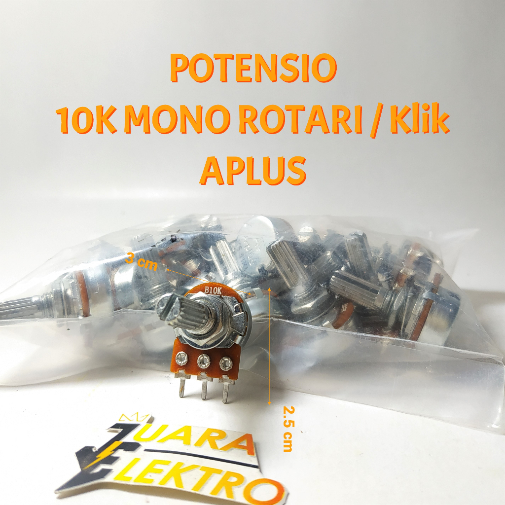 Jual Potensio 10K Mono Rotari / Klik Aplus | Potensiometer Mono 10K ...