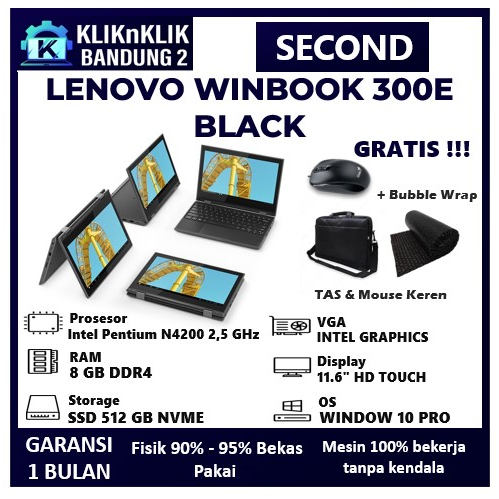 Jual Laptop touchscreen lenovo winbook 300e intel pentium ram 8GB ssd ...