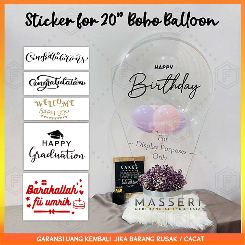 Jual MASSERI Custom stiker BALON PVC BENING Ukuran 20 cm BAHAN PREMIUM ...