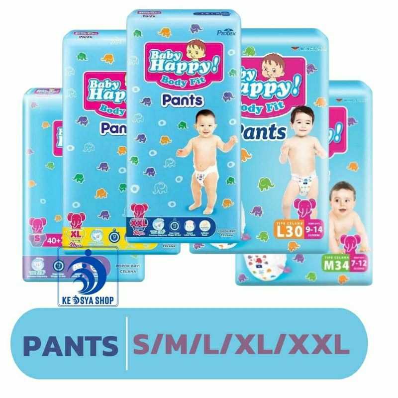 Jual BABY HAPPY PANTS S38 M32 L28 XL26 XXL24 | Shopee Indonesia