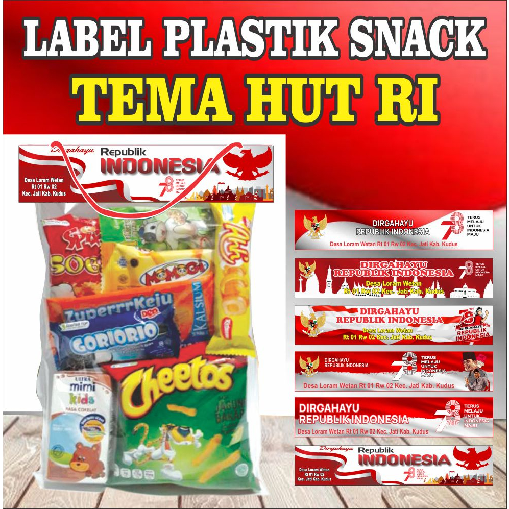 Jual LABEL SNACK PLASTIK TEMA HUT RI - KEMERDEKAAN RI | Shopee Indonesia