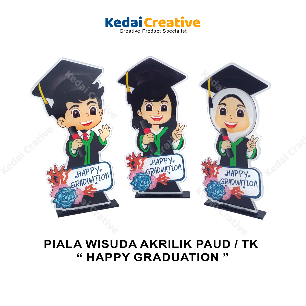 Jual Kedai Creative Piala Akrilik Model Happy Graduation Plakat ...