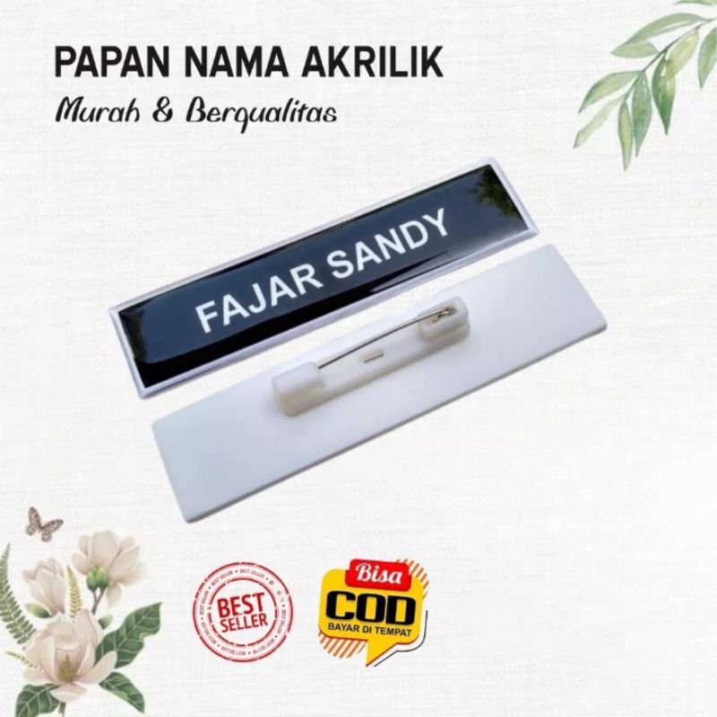 Jual Cetak Name Tag Acrilic peniti/magnet/bet nama/nama dada resin ...