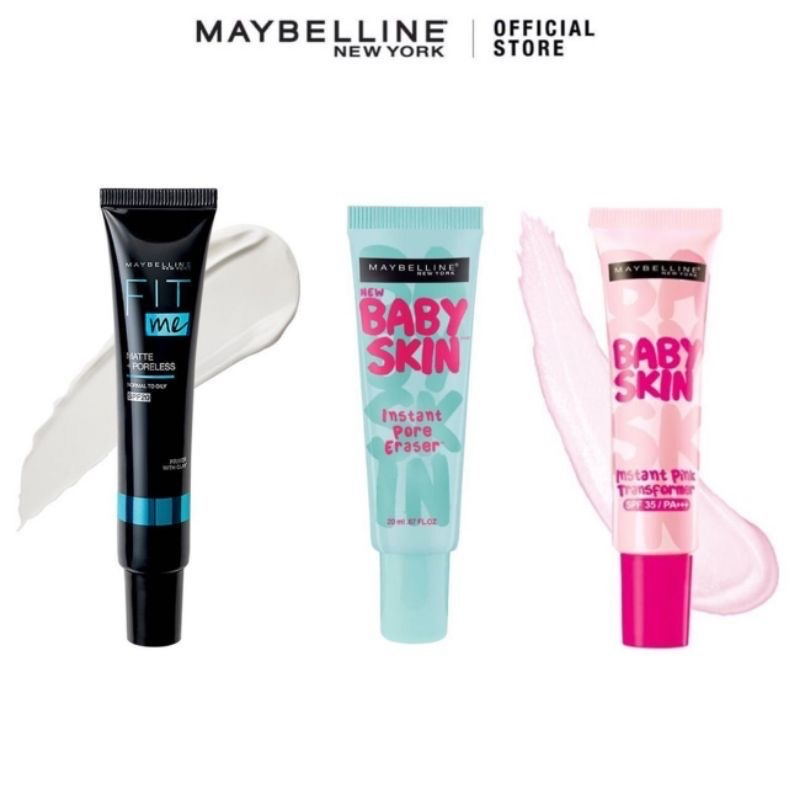Jual MEMEY MAYBELLINE Baby skin Pore Eraser | Fit Me Matte Poreless ...