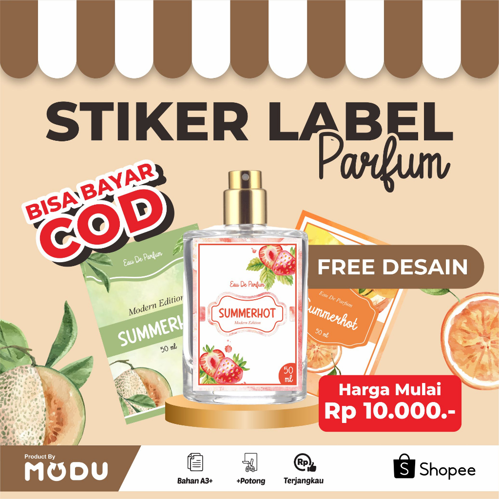 Jual STIKER LABEL PARFUM MURAH CUSTOM FULL COLOUR/ANTI AIR (BANYAK ...