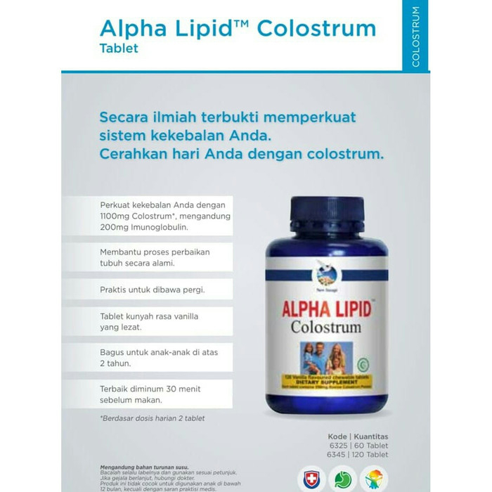 Jual alpha lipid colostrum tablet/immune tubuh/daya tahan tubuh ...