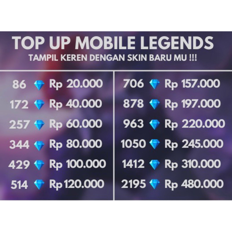 Jual Diamond Mobile Legends | Shopee Indonesia