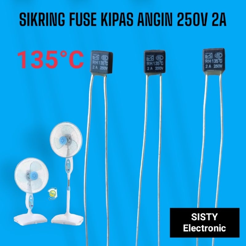 Jual Sikring Fuse Fius vius Kipas angin 250V 2A 135 °C Derajat Celcius ...