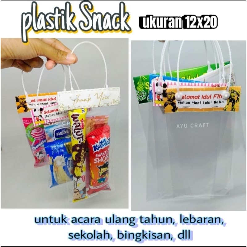 Jual (1 PACK ISI 10)PLASTIK SNACK IDUL FITRI/ULTAH UKURAN 12X20 ...