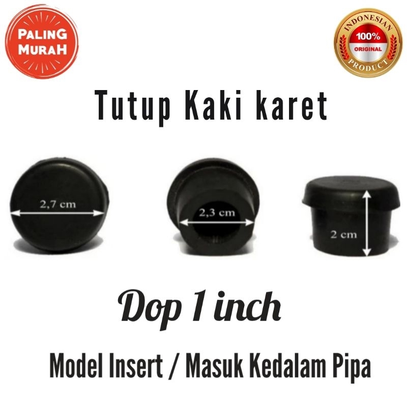 Jual Tutup Karet Pipa Dop 1 inch - Rubber feet Pelindung Kaki | Shopee ...