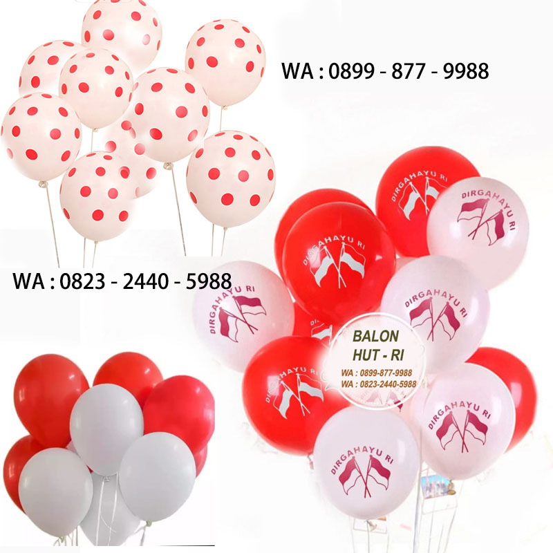 Jual BALON MERAH PUTIH DIRGAHARU / HIASAN DEKORASI HARI KEMERDEKAAN ...